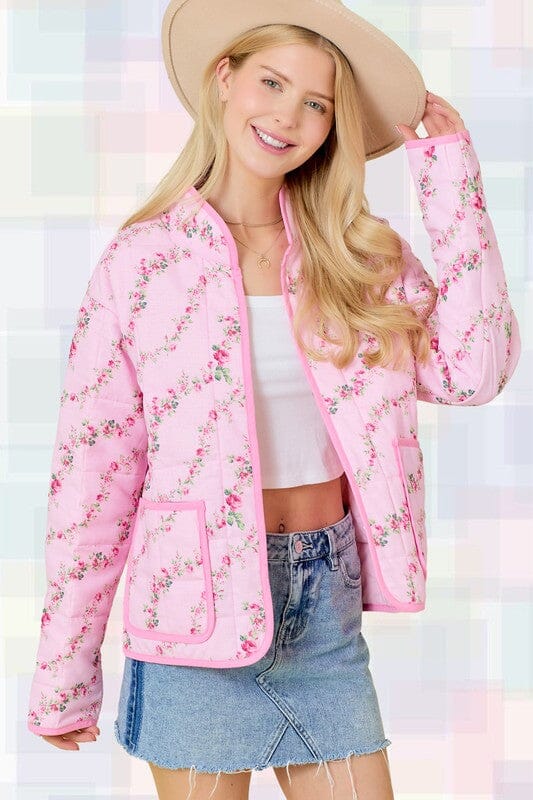 Floral Quilted Jacket – Gotcha Girl Boutique Floral Quilted Jacket – Gotcha Girl Boutique